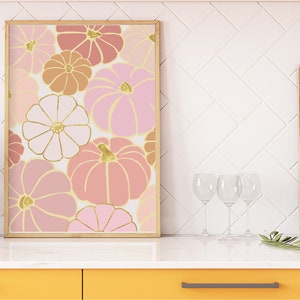 Boho Pink Pumpkins Wall Art PRINTABLE, Neutral I Love Fall Most of All ...