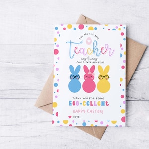 PRINTABLE Easter Gift Card Holder for Teacher, Happy Easter Kids DIY ...