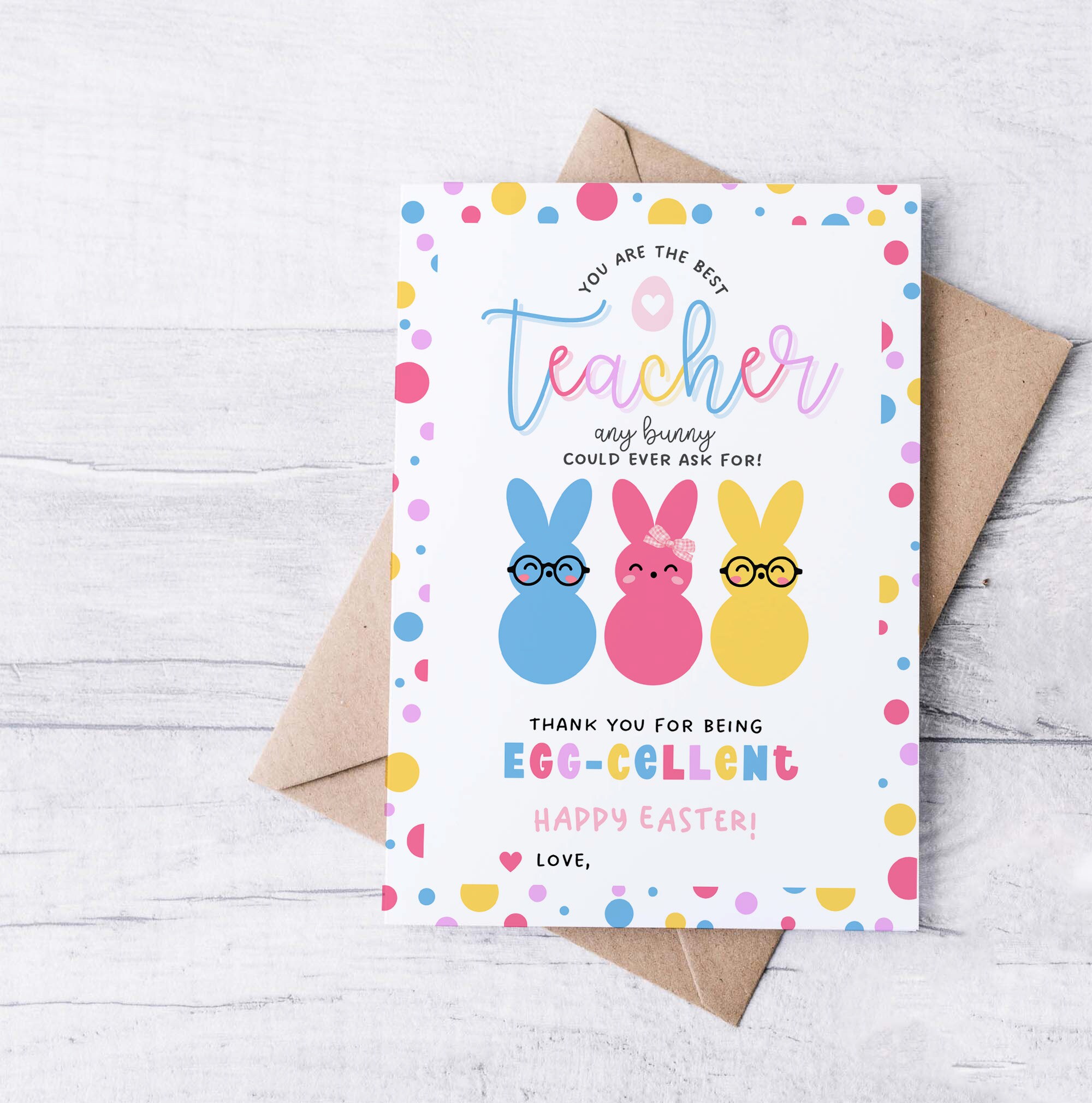 PRINTABLE Easter Gift Card Holder for Teacher, Happy Easter Kids DIY ...
