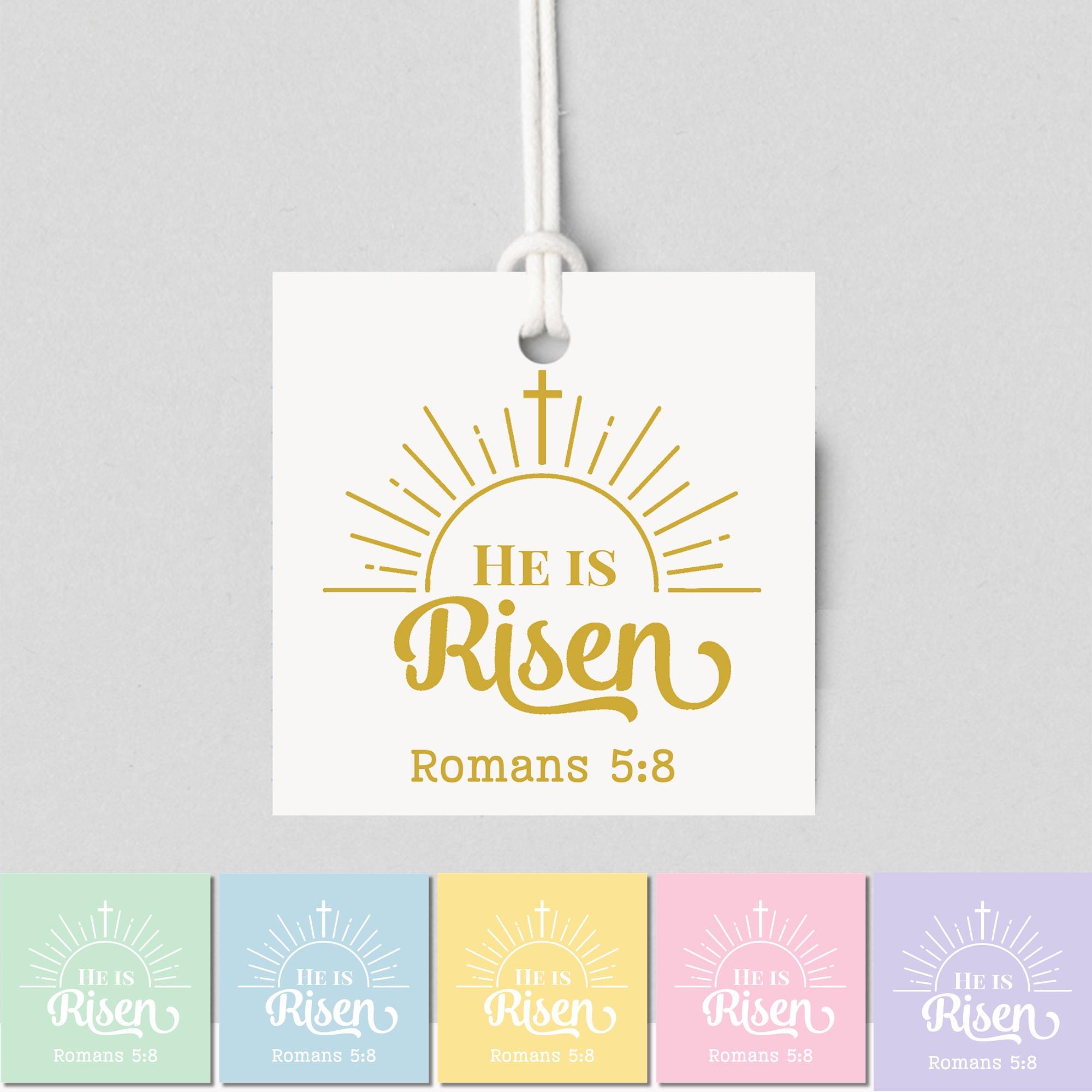 Christian Easter Gift Tag PRINTABLE, Colorful Pastel Resurrection ...