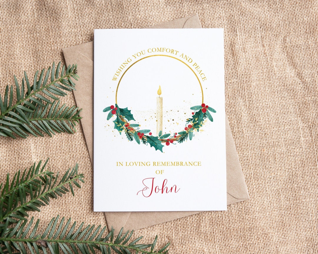 Personalized Sympathy Card for Christmas, First Christmas After Loss ...