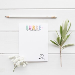 Boho Nurse Notepad Personalized, Colorful Custom Medical Stationery ...