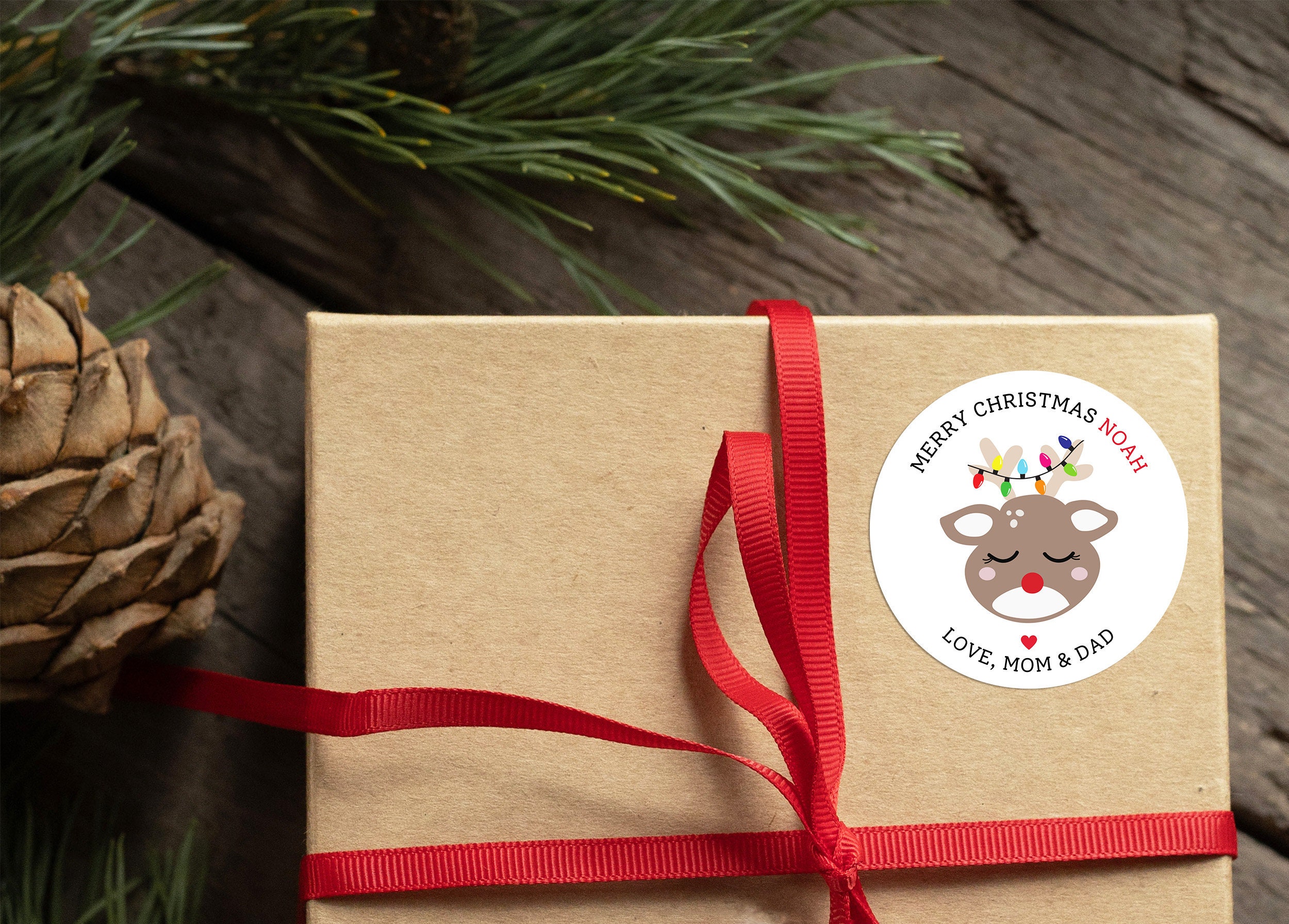 Personalized Christmas Stickers for Kids, Custom Merry Christmas Labels ...