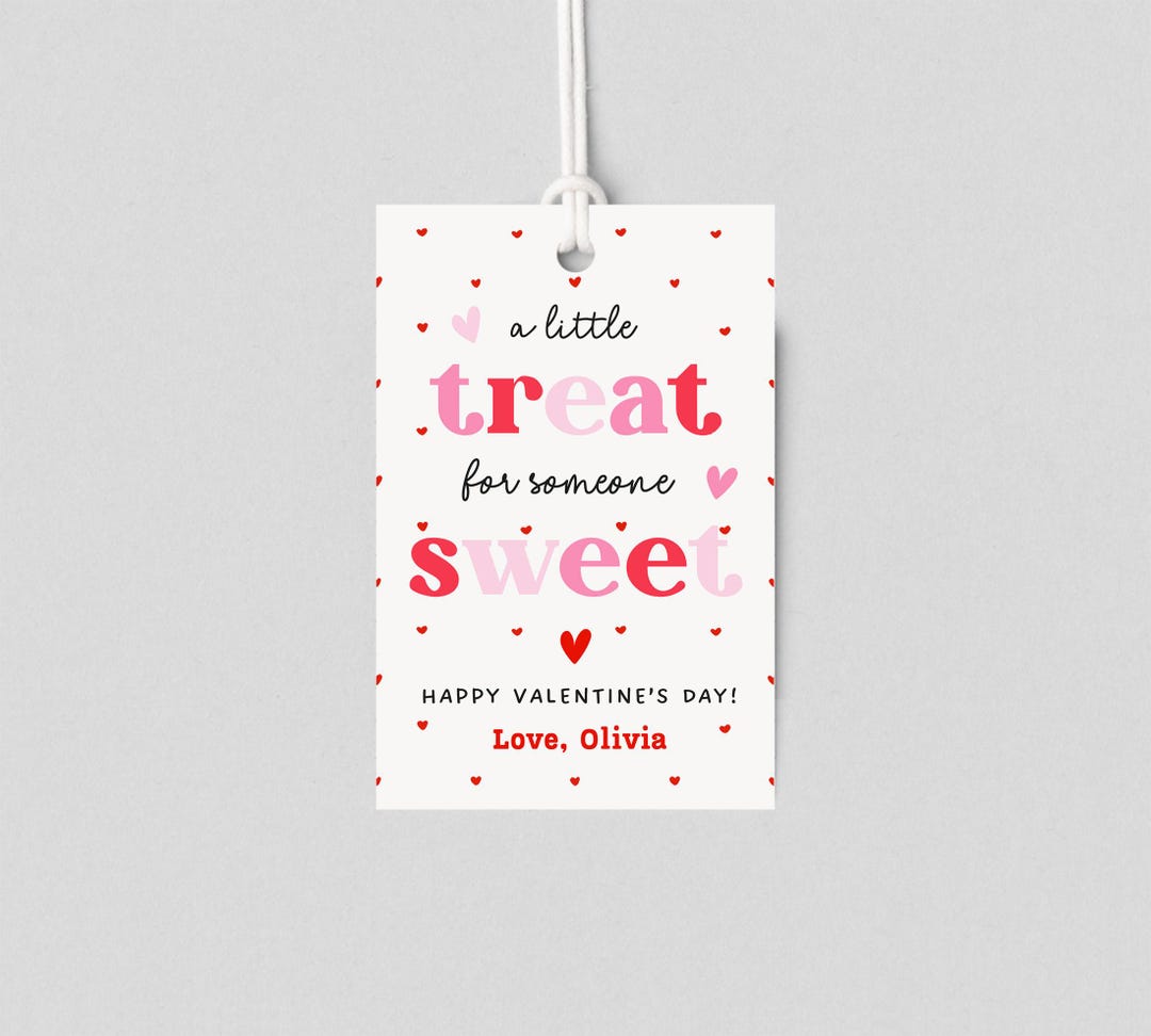 PRINTABLE Little Treat for Someone Sweet Valentine Tag, Pink & Red ...