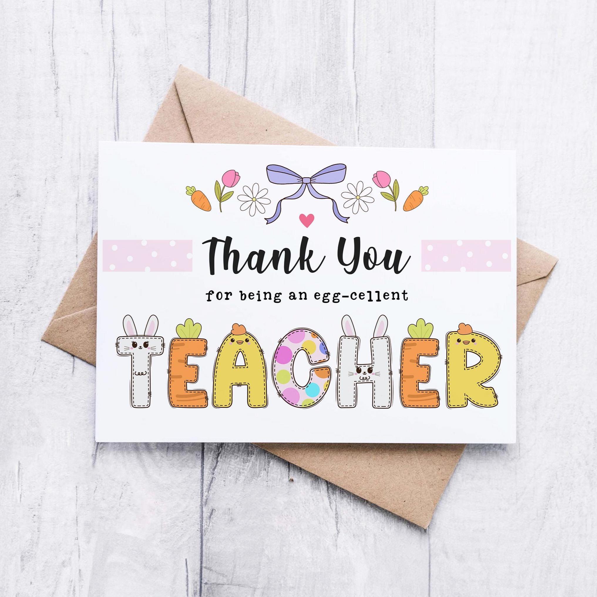 PRINTABLE Teacher Easter Card, Happy Spring From Class, Thank You ...