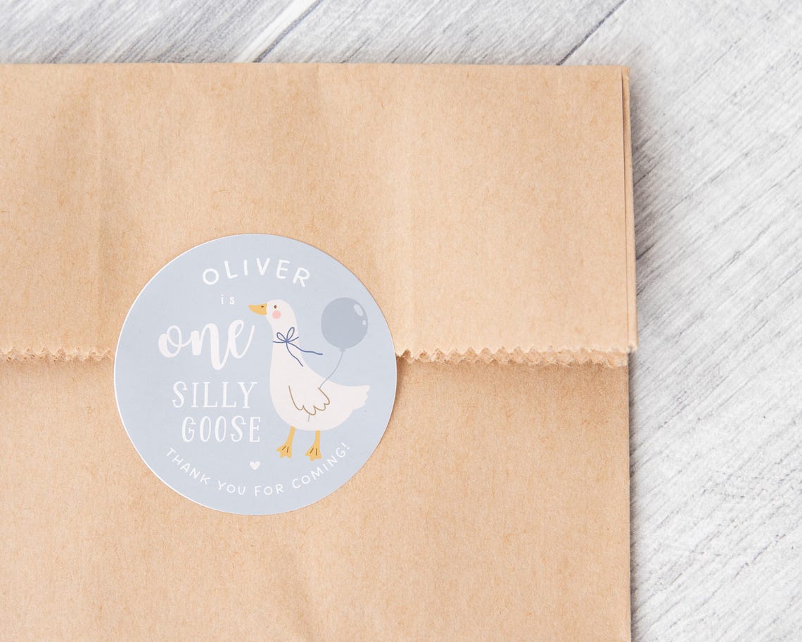 Goose Birthday Stickers With Name, Personalized First Birthday Tags ...