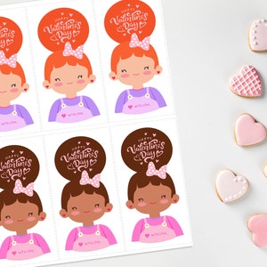 Valentine Hair PRINTABLE, Girls Valentine's Day Cards, Cute Lollipop ...