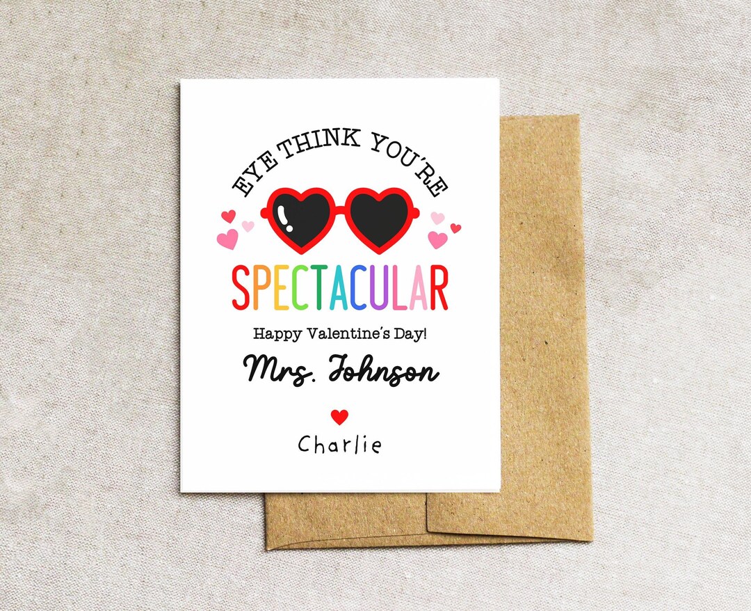 Personalized Teacher Valentine Card, Custom Spectacular Teacher Gift ...
