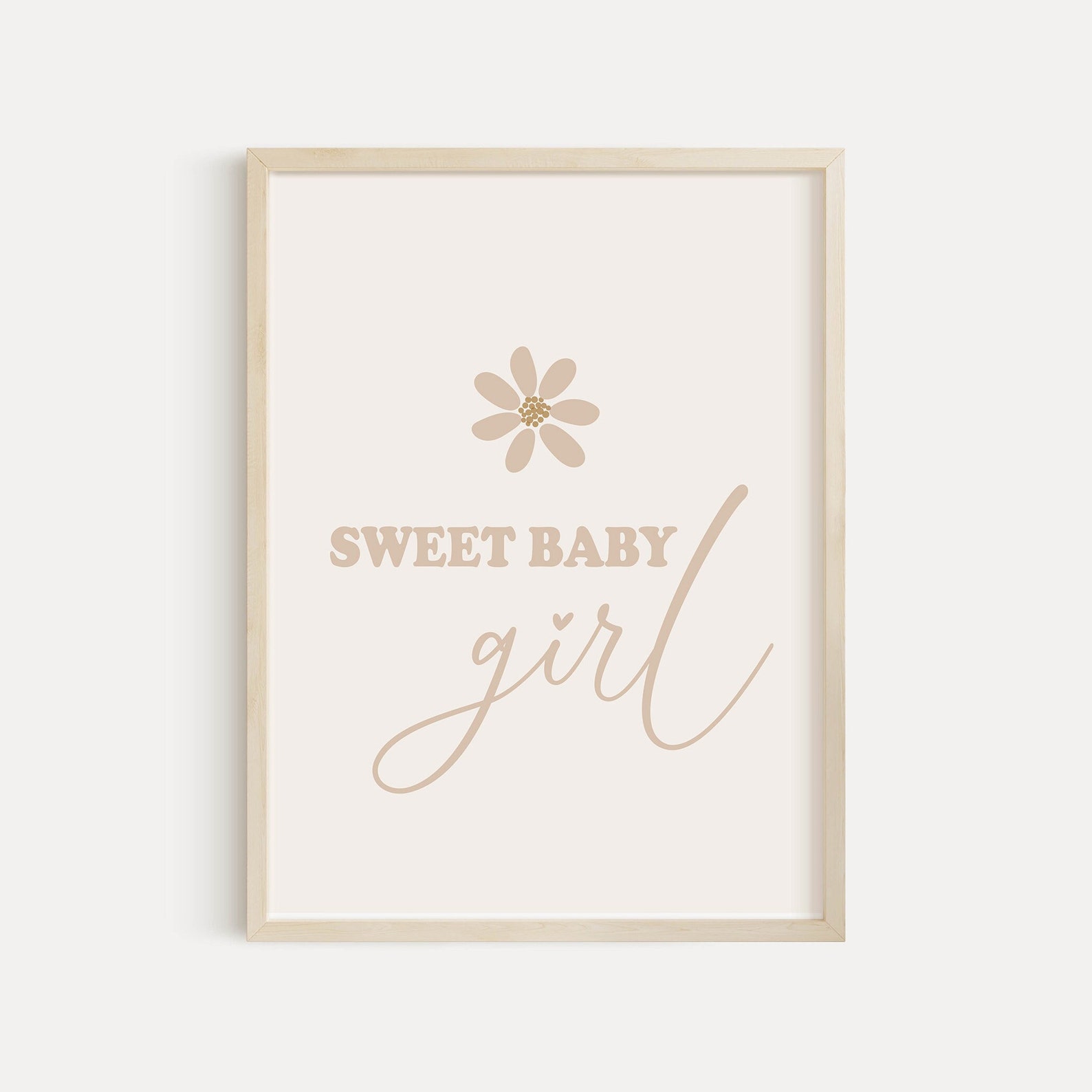 Neutral Daisy Nursery Wall Art, Dream Big Little One Modern Daisy Decor ...