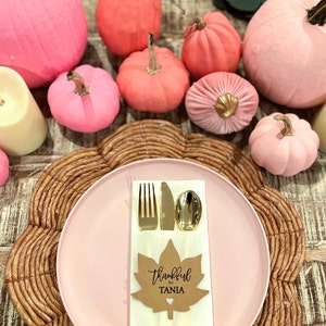 Kraft Thanksgiving Place Cards, Maple Leaf Name Tags, Personalized ...