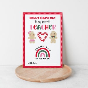 PRINTABLE Christmas Gift Card Holder for Teacher, Merry Christmas Kids ...