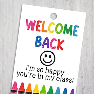 Back to School Gift Tag PRINTABLE, Welcome Back Teacher Class Gifts ...