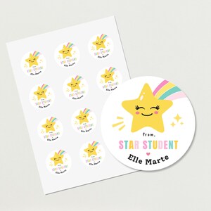 Personalized Star Student Week Stickers, Custom Well Done Labels for ...