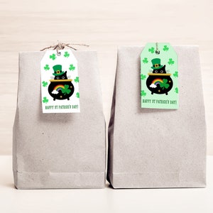 St Patrick's Day Gift Tag PRINTABLE, Irish Shamrock Rainbow Labels ...