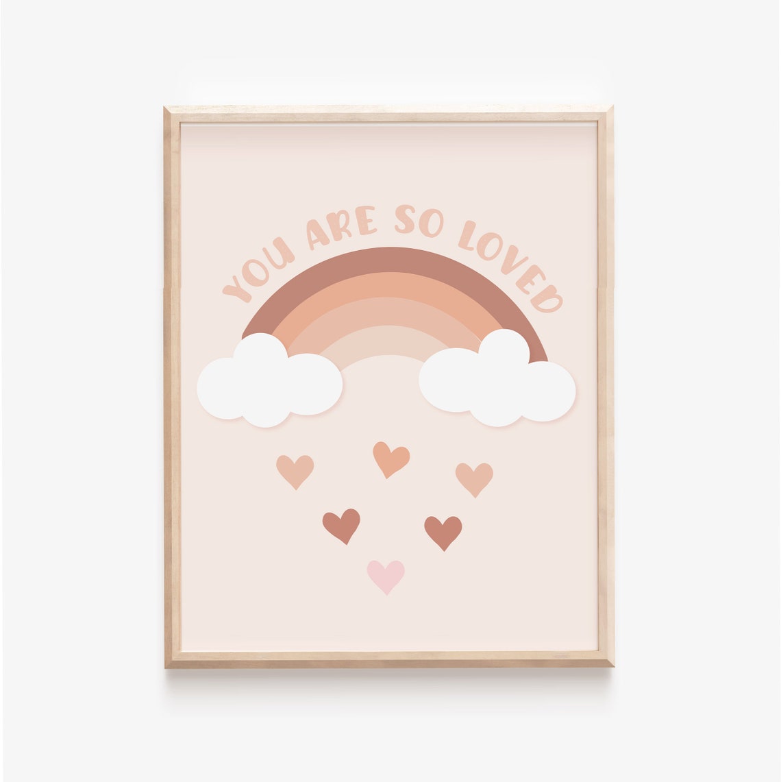 Pink Boho Daisy Nursery Wall Art You Are so Loved Neutral - Etsy