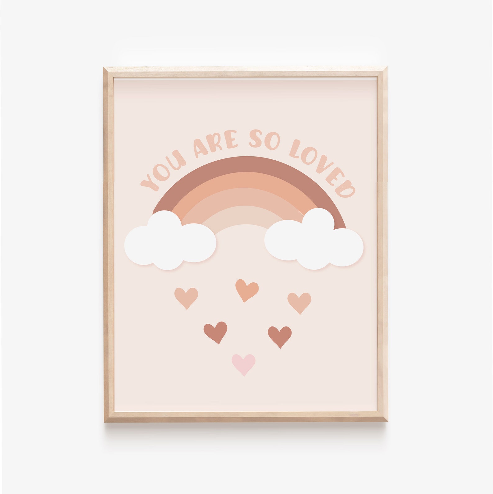 Pink Boho Daisy Nursery Wall Art You Are so Loved Neutral - Etsy