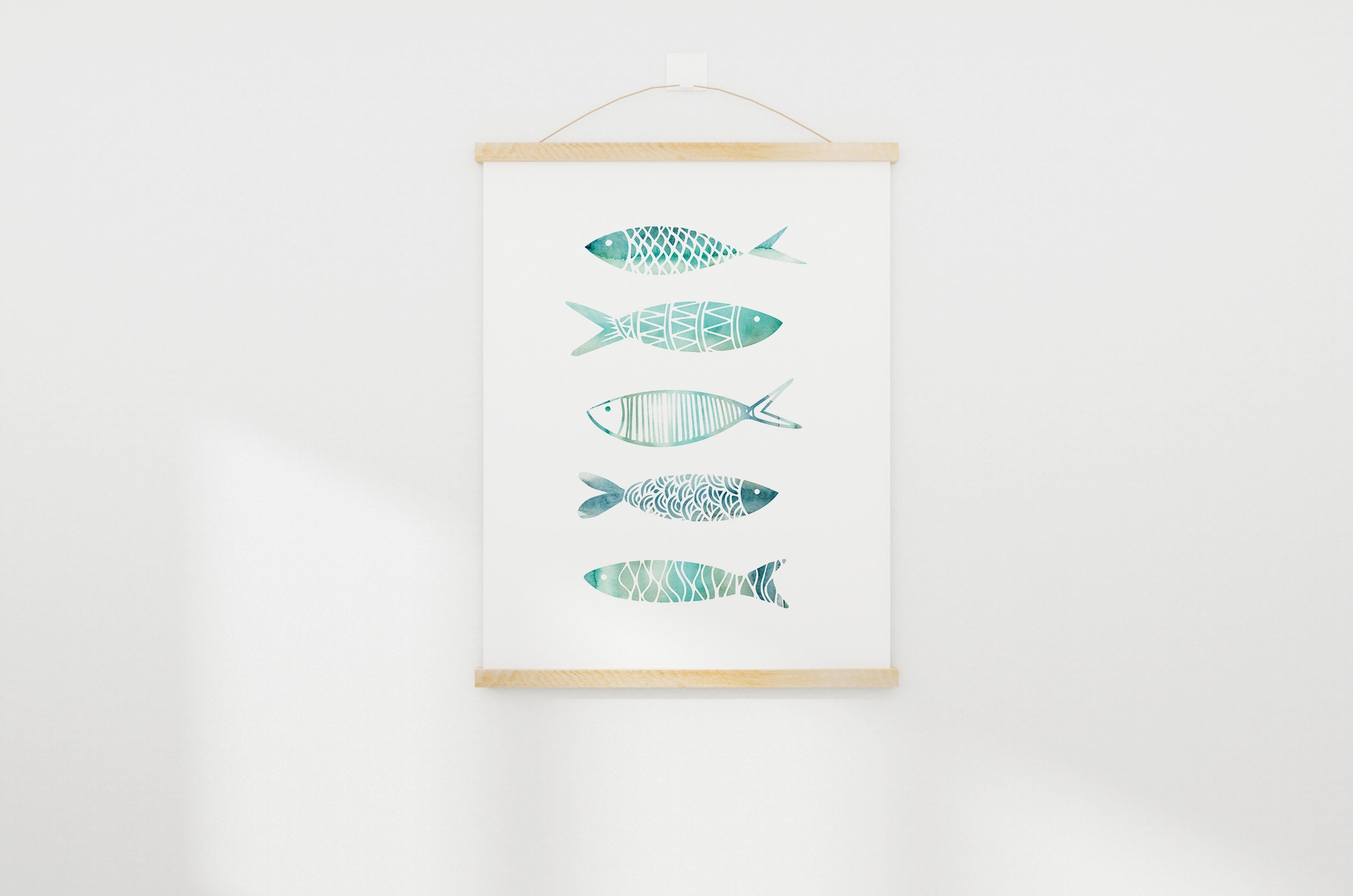 Fish Nursery PRINTABLE Kids Ocean Bathroom Decor Boy's - Etsy