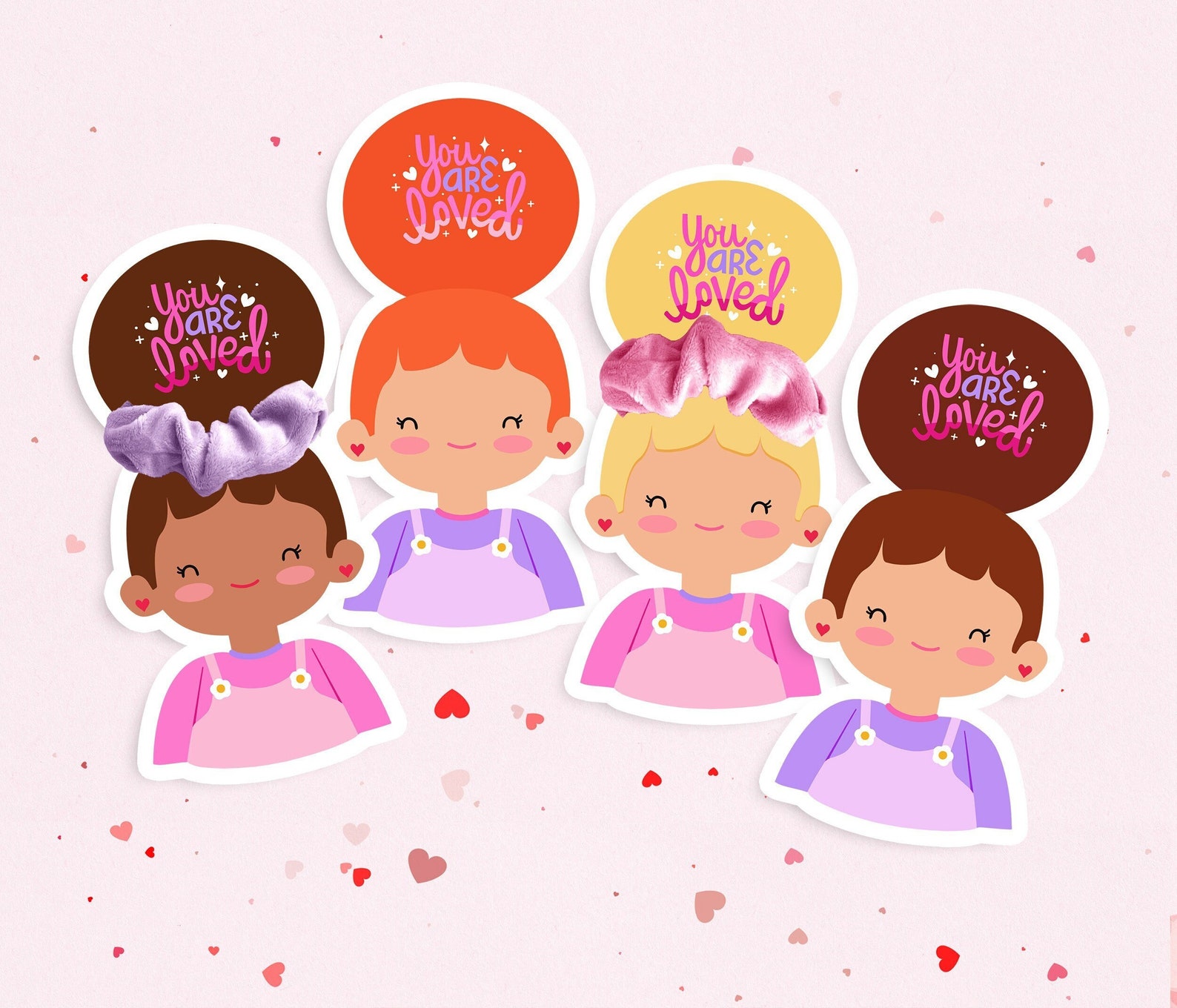 Valentine Scrunchie PRINTABLE, Cute Kids Valentine's Day Cards, Hair ...