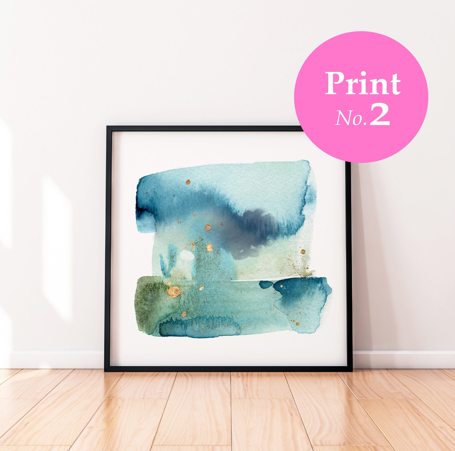 Abstract Landscape Wall Art Gold Indigo Beach Home Decor - Etsy