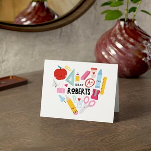 Personalized Teacher Valentine's Card, Custom Teacher Appreciation Gift ...