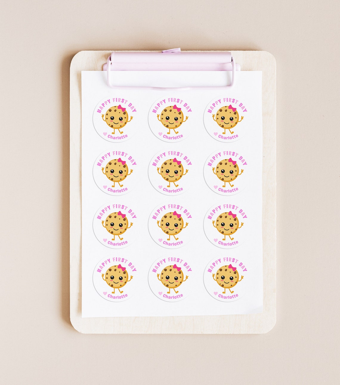 Custom First Day of School Stickers, Personalized Back to School Labels ...