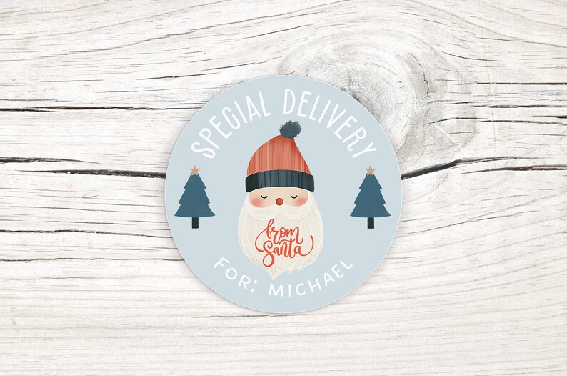 Personalized Santa Stickers, Custom Christmas Labels With Name, Boho ...