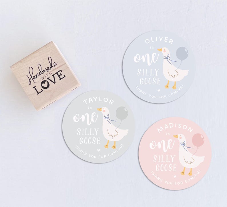 Goose Birthday Stickers With Name, Personalized First Birthday Tags ...