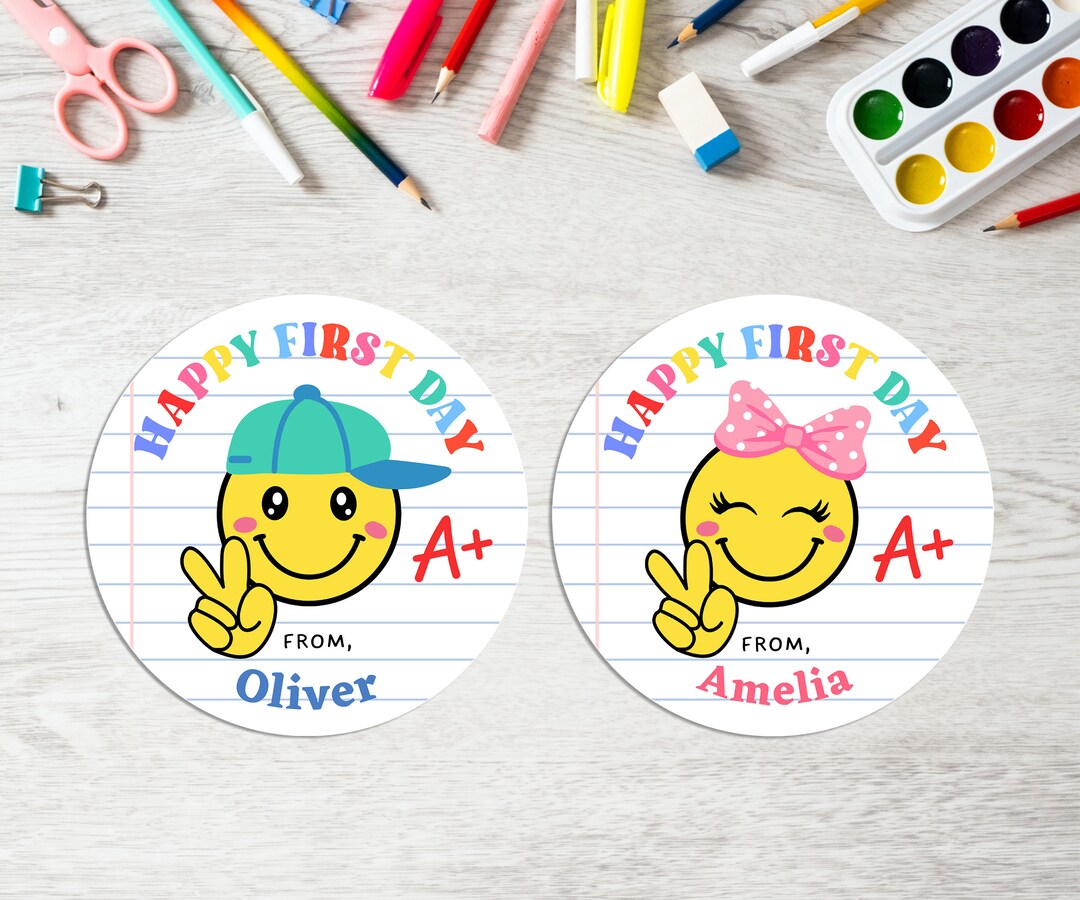Personalized Back to School Stickers, First Day of School Labels, Y2K ...