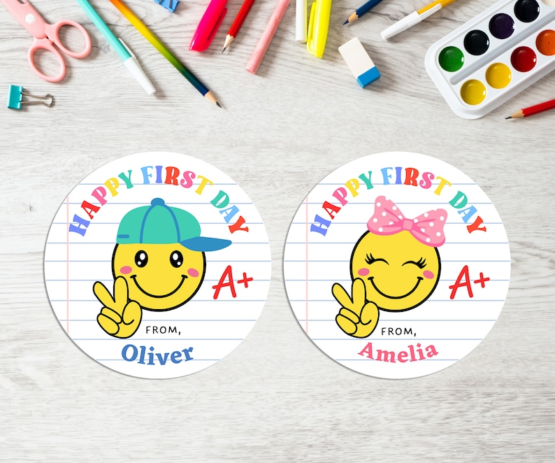 Personalized Back to School Stickers, First Day of School Labels, Y2K ...
