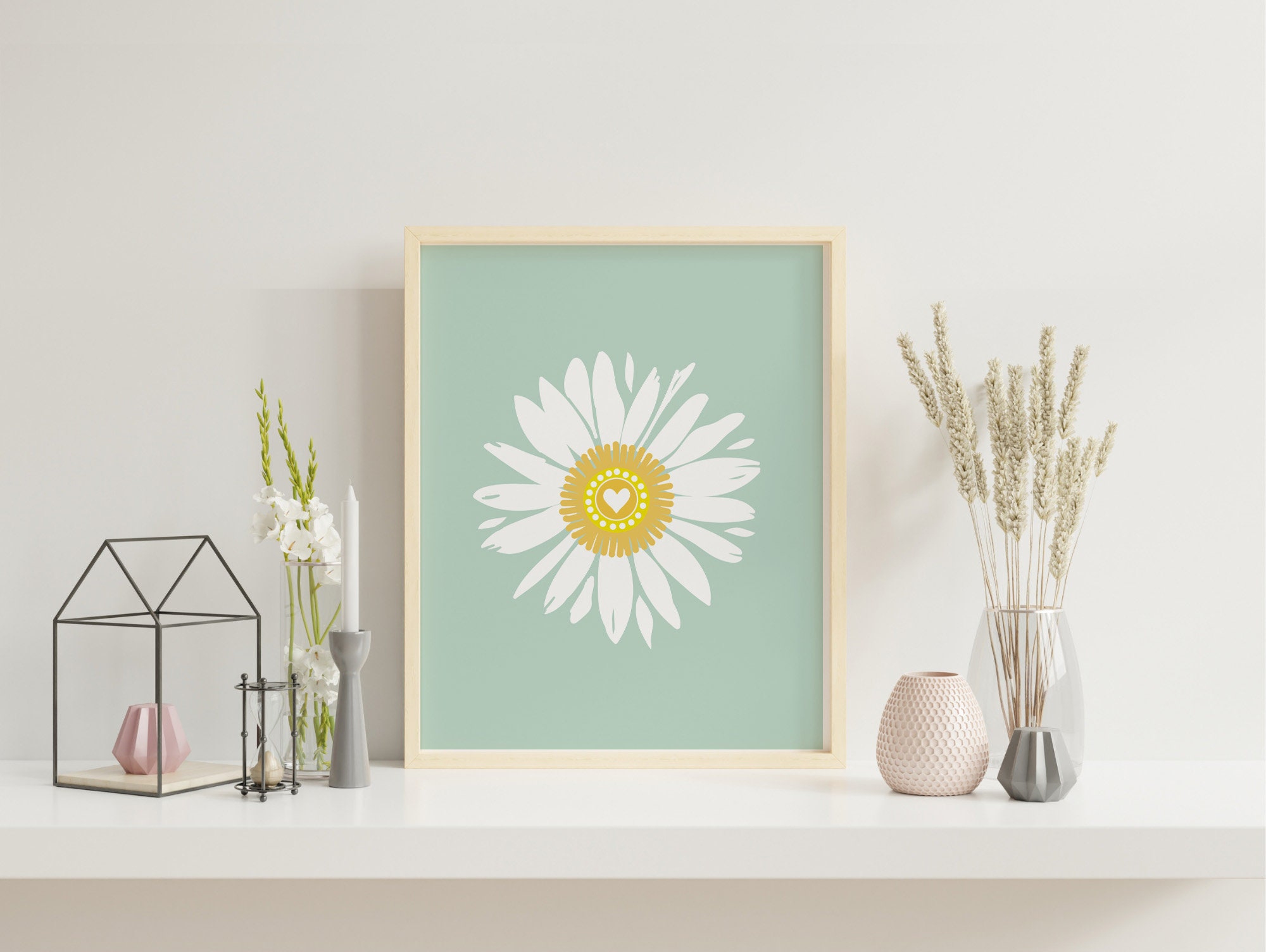 Daisy Nursery Wall Art PRINTABLE Boho Daisy Kids Room Decor - Etsy