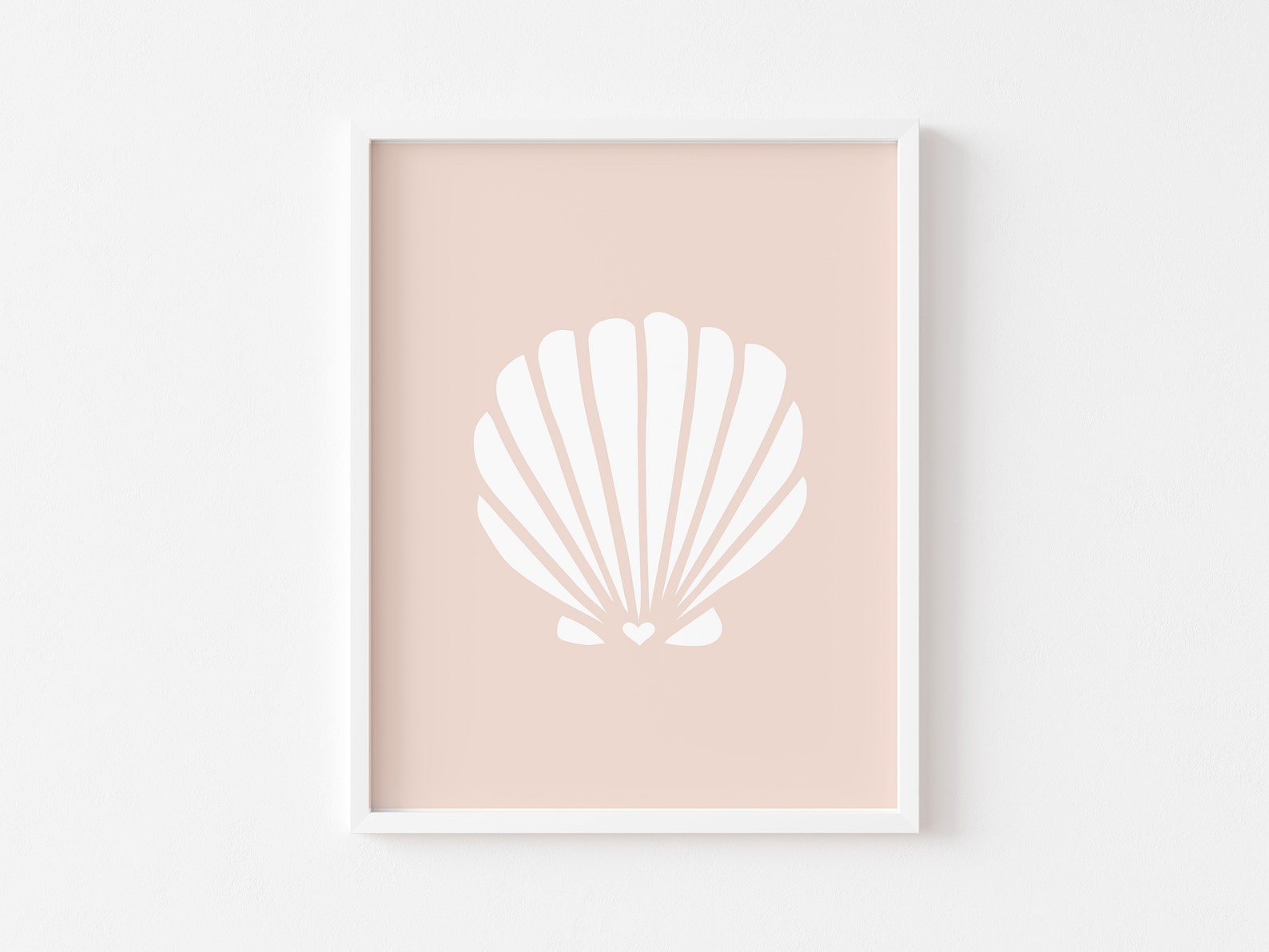 Blush Coastal Nursery Wall Art PRINTABLE, Pink Seashell Girls Room ...