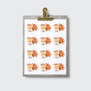 Personalized Thanksgiving Labels, Turkey Day Favors, Cute Turkey Day ...
