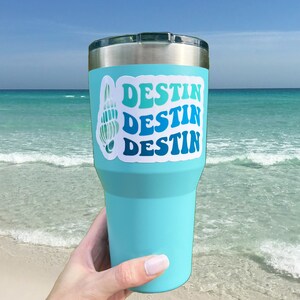 Destin Florida Vinyl Sticker, Vibrant Emerald Coast Sunshine State ...