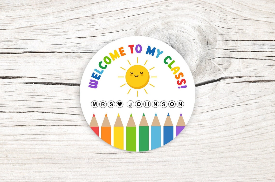 Personalized Back to School Stickers, Welcome to My Class Teacher ...