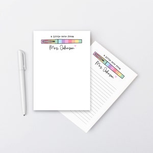 Flair Pen Teacher Note Pad Personalized, Colorful Custom Back to School ...