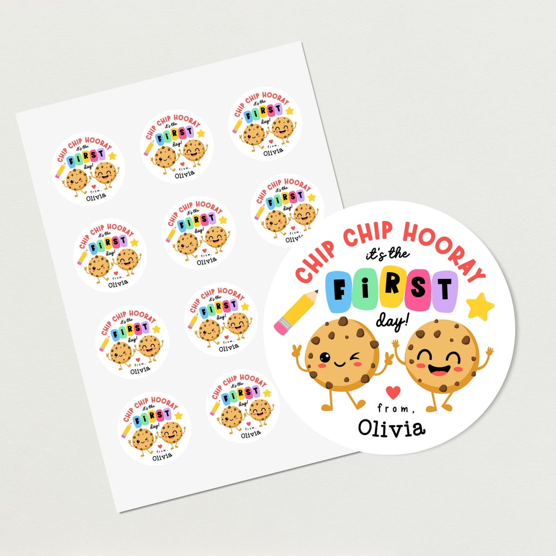 Personalized Back to School Stickers, First Day of School Labels, Kids ...