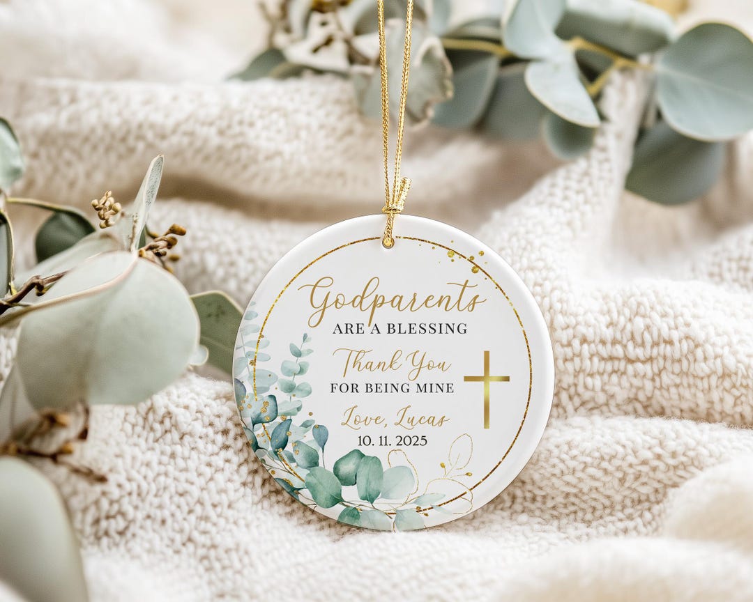 Personalized Godparents Ornament, Custom Christening Baptism Gift ...