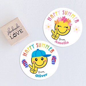 Personalized End of Year Stickers, Summer Break Labels, Kids Last Day ...