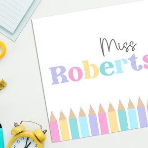 Teacher Name Sign PRINTABLE, Personalized Colorful First Day of School ...