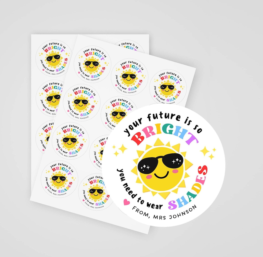Personalized End of School Year Stickers, Custom Teacher Labels for ...