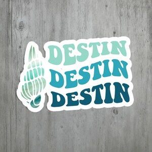 Destin Florida Vinyl Sticker, Vibrant Emerald Coast Sunshine State ...