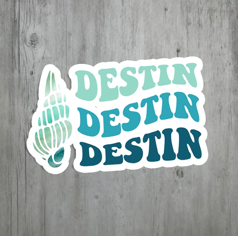 Destin Florida Vinyl Sticker, Vibrant Emerald Coast Sunshine State ...