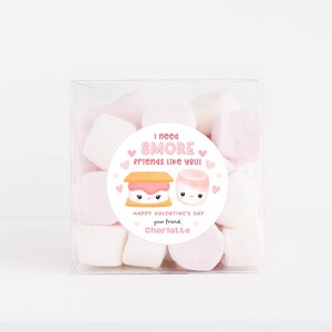 Smores Valentine Stickers Personalized, Marshmallow Valentine's Day ...