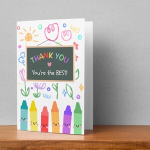 PRINTABLE Teacher Appreciation Card, Cute Thank You Best Teacher Note ...