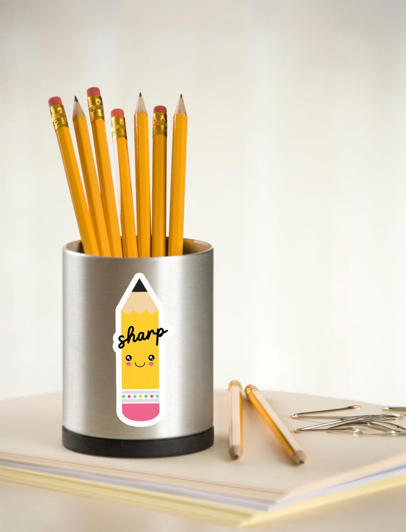 Sharp Dull Pencils Sticker Set, Back to School Class Labels, Cute ...