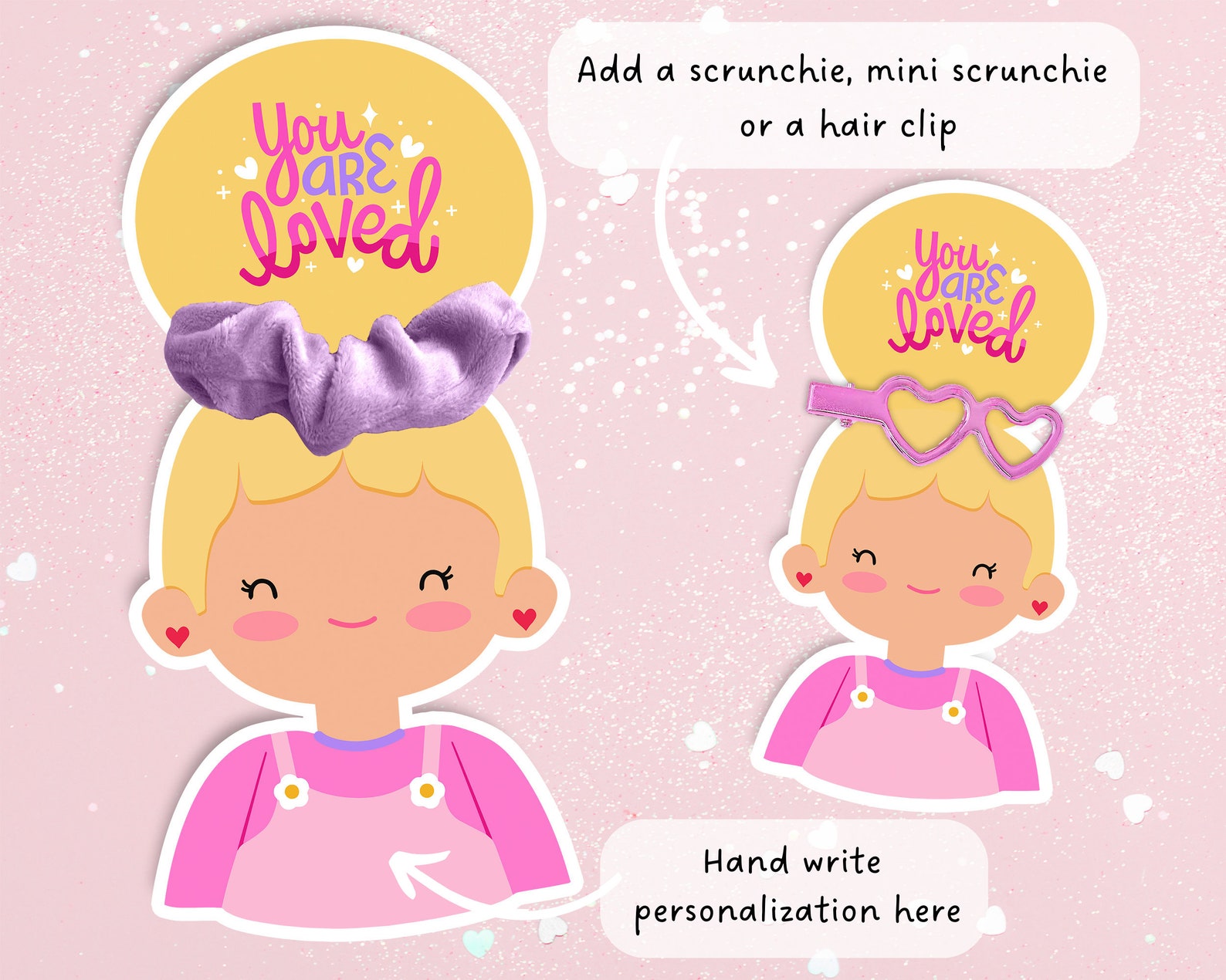 Valentine Scrunchie PRINTABLE, Cute Kids Valentine's Day Cards, Hair ...