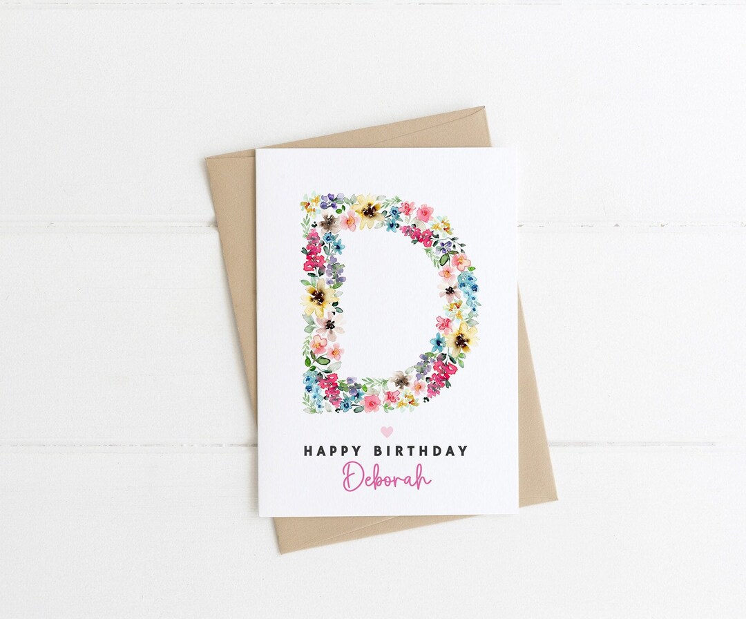 Personalized Happy Birthday Card, Wildflower Greeting Card, Custom ...