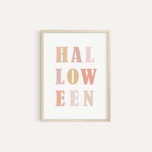 Boho Halloween Wall Art PRINTABLE, Cute Girls Room Neutral Halloween ...