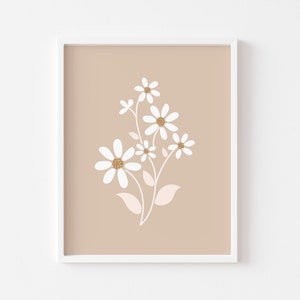 Neutral Daisy Nursery Wall Art, Dream Big Little One Modern Daisy Decor ...