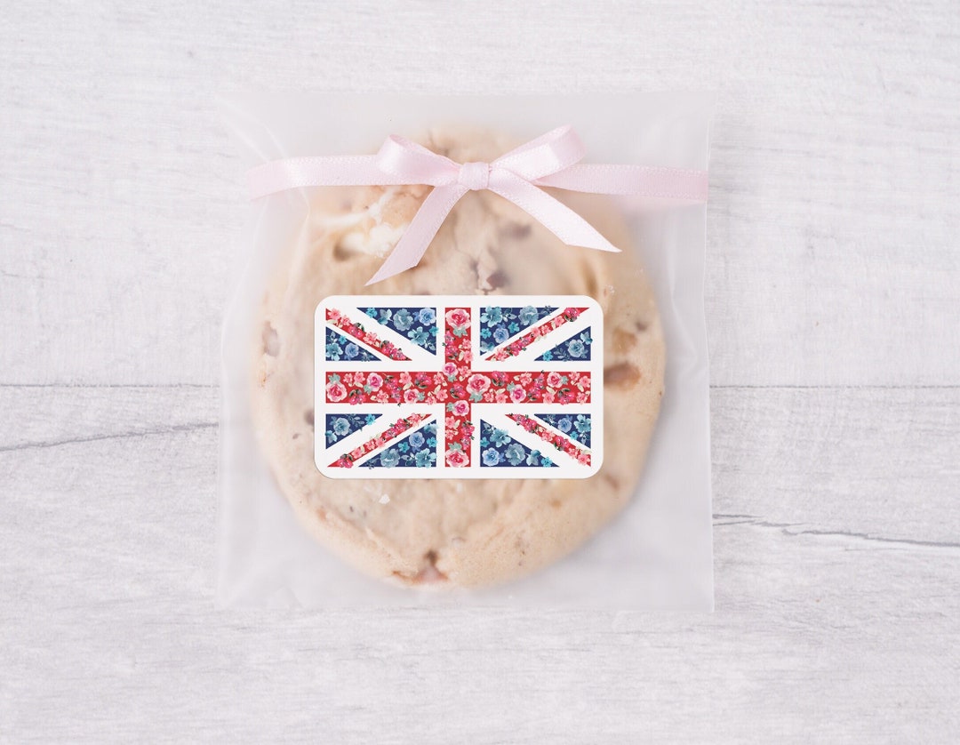 British Flag Stickers, Floral Union Jack Labels, Girly UK Flag Envelope ...